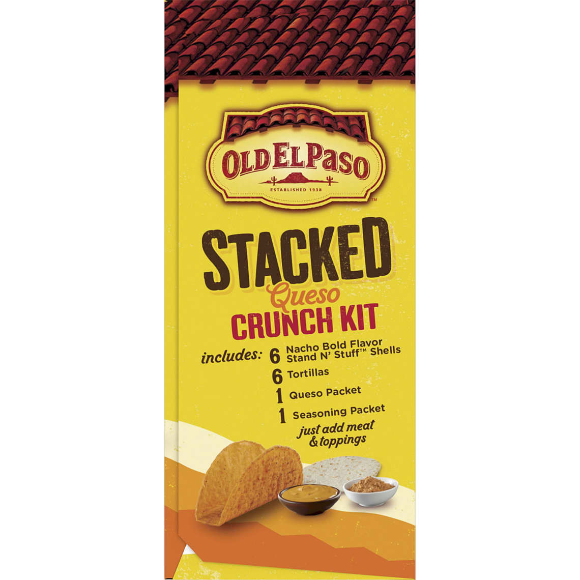 Old El Paso Stacked Queso Crunch Taco Kit, 6 Ct, 13.25 oz - Old El Paso